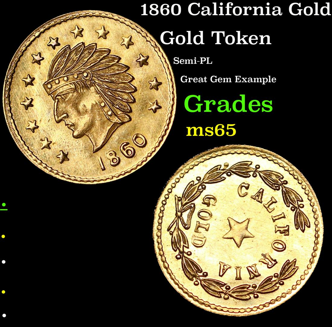 1860 California Gold Grades Gem Unc Auction