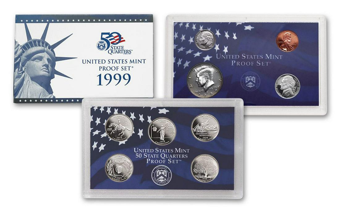 1999 United States Mint Proof Set 9 Coins