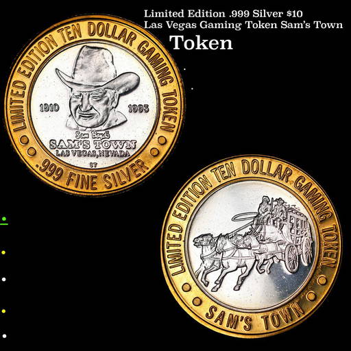 Limited Edition .999 Silver $10 Las Vegas Gaming Token Sam's Town Grades