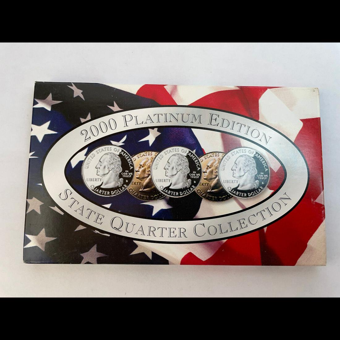 2000 50 State Quarters Proof Set Platinum Edition, 5 Coins Inside! Auction