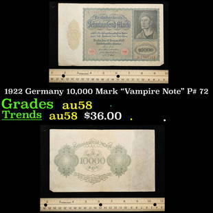 3x Consecutive 1922 Germany 10,000 Marks "vampire" Post Wwi ...