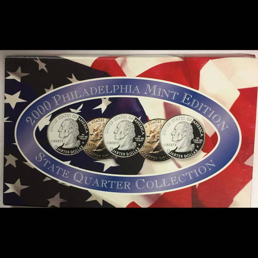 2000 United States Gold Quarters Proof Set In Gold Edition Packaging, 5 ...