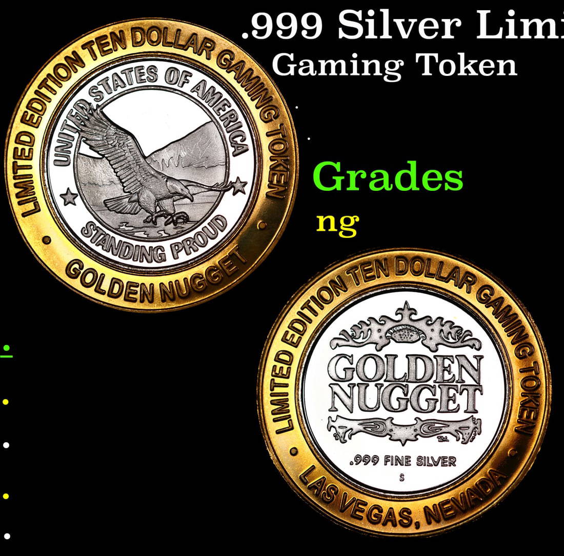 .999 Silver Limited Edition 10 Dollar Gaming Token Golden Nugget Lv ...
