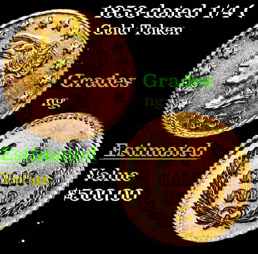 1853 Dated 1/4 California Gold Token Grades