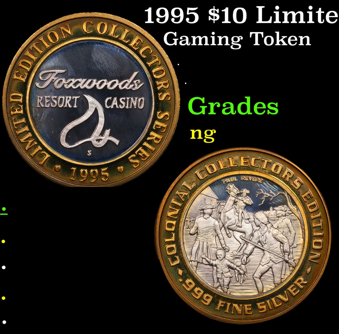 1995 $10 Limited Edition .999 Silver Gaming Token, Foxwoods Resort ...
