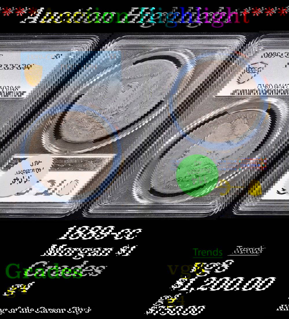 ***auction Highlight*** Pcgs 1889-cc Morgan Dollar $1 Graded G4 By Pcgs ...