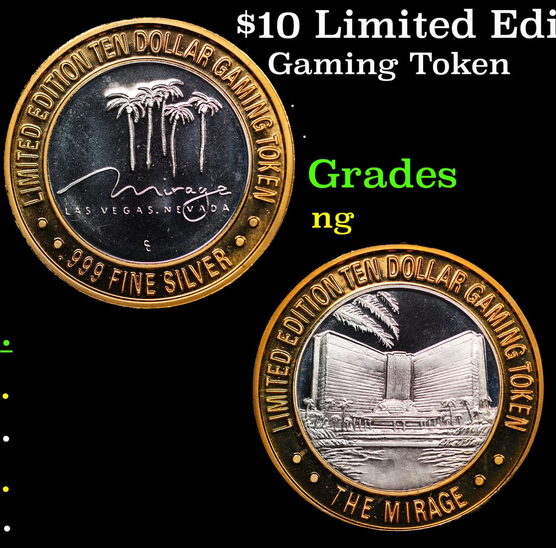$10 Limited Edition .999 Silver Gaming Token, The Mirage Lv