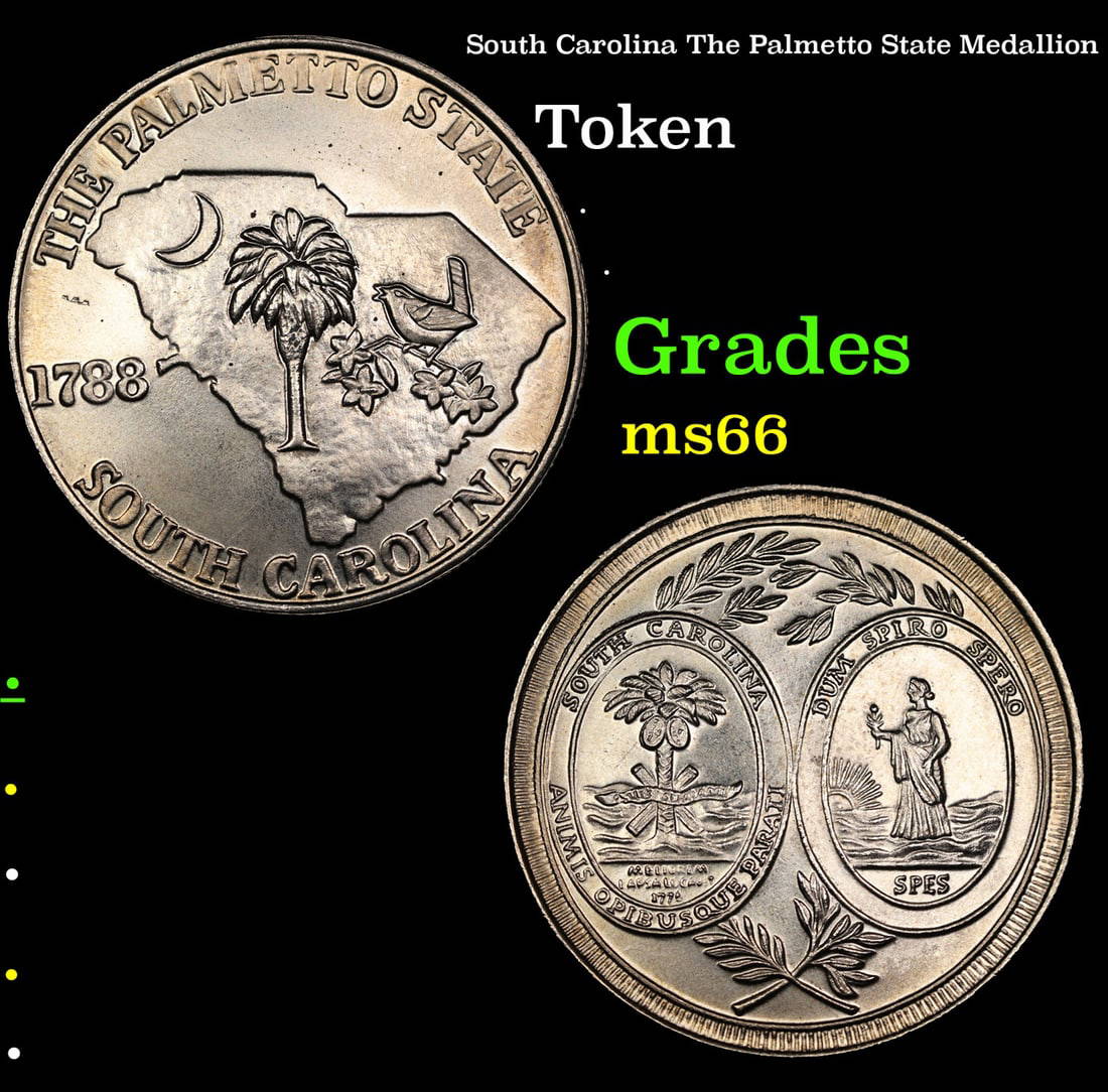 South Carolina The Palmetto State Medallion Grades Gem+ Unc Auction