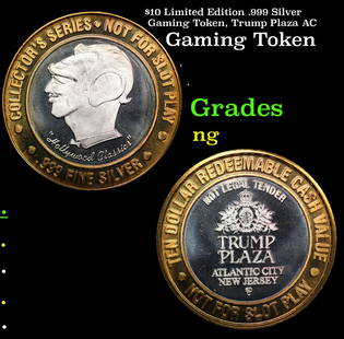 $10 Limited Edition .999 Silver Gaming Token, Plaza Lv