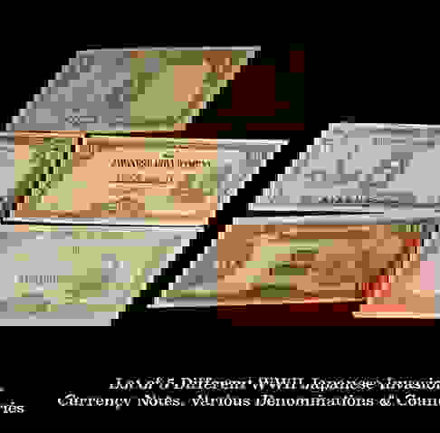 Lot Of 5 Different Wwii Japanese Invasion Currency Notes, Various ...