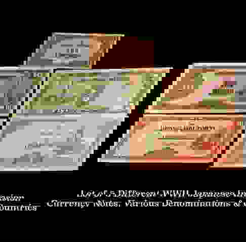 Lot Of 5 Different Wwii Japanese Invasion Currency Notes, Various ...