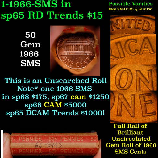 1 10 Free Bu Red Penny Rolls With Win Of This 1966 Sms Solid Red Bu ...