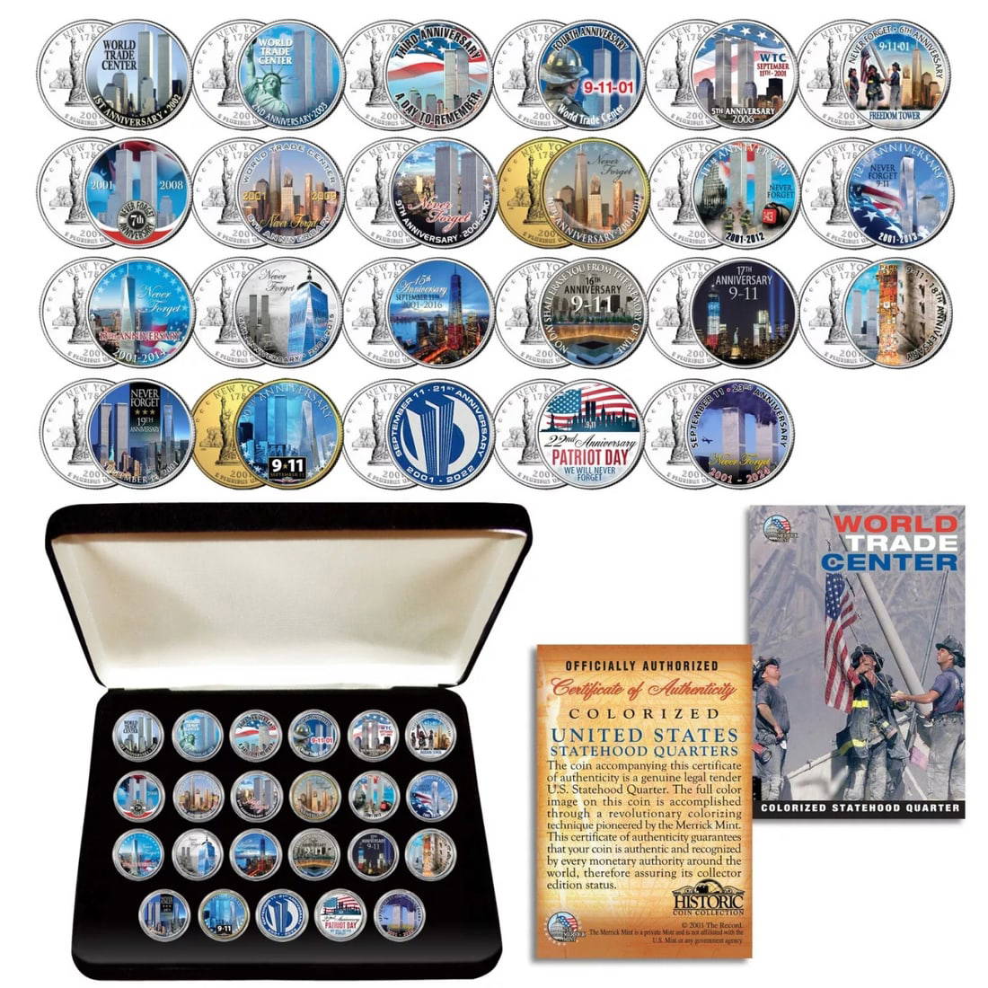 *complete Set* Wolrd Trade Center 9/11 Us Mint New York State Quarter ...