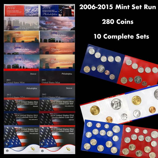 2006 2015 Mint Set Run 280 Coins 10 Complete Sets