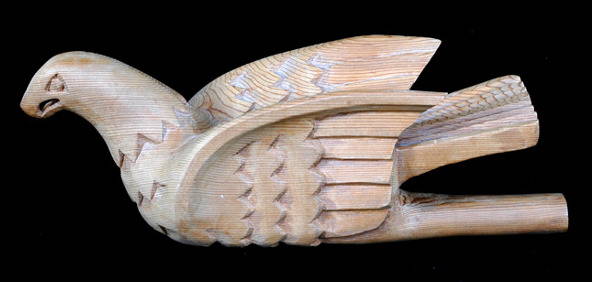 Unpainted Eagle Rattle Illegibly Signed And Dated