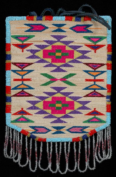 202 Nez Perce Cornhusk Bag With Bead Work On One Si