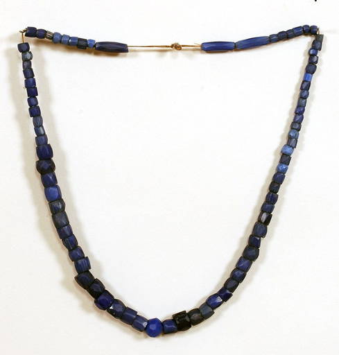 String Of 19th C. Faceted Russian Blue Trade Beads