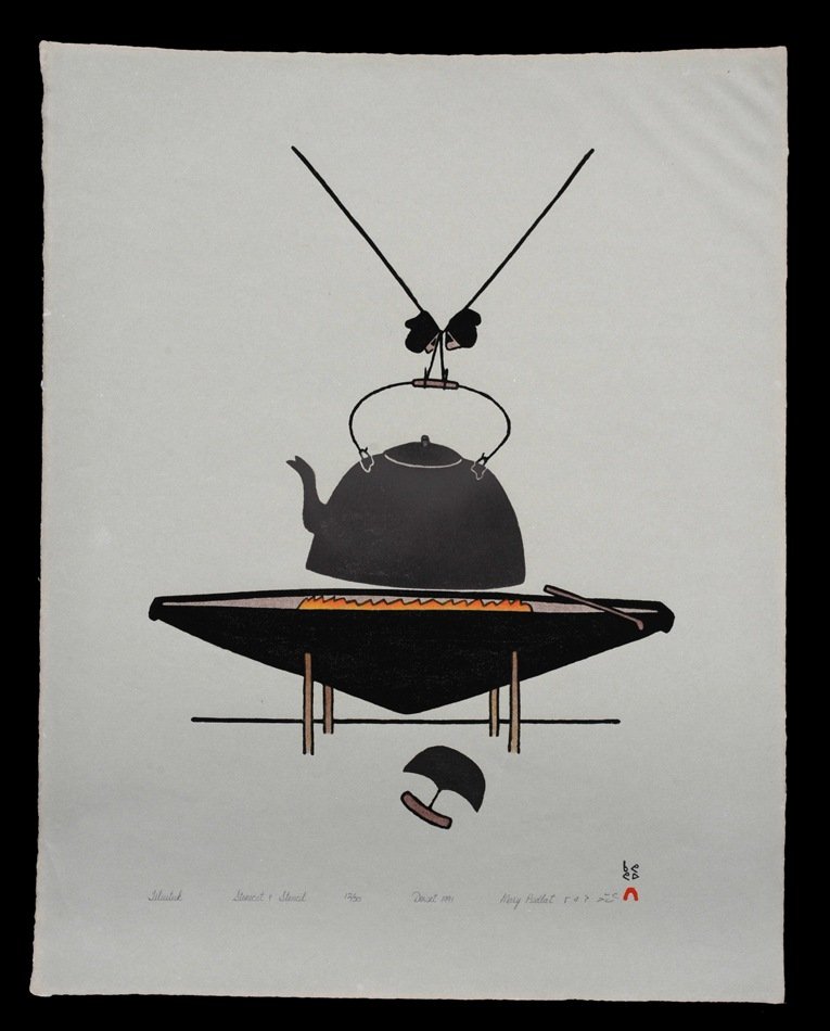 Inuit Stonecut Stencil Print "tiliutuk" By Mary Pudlat