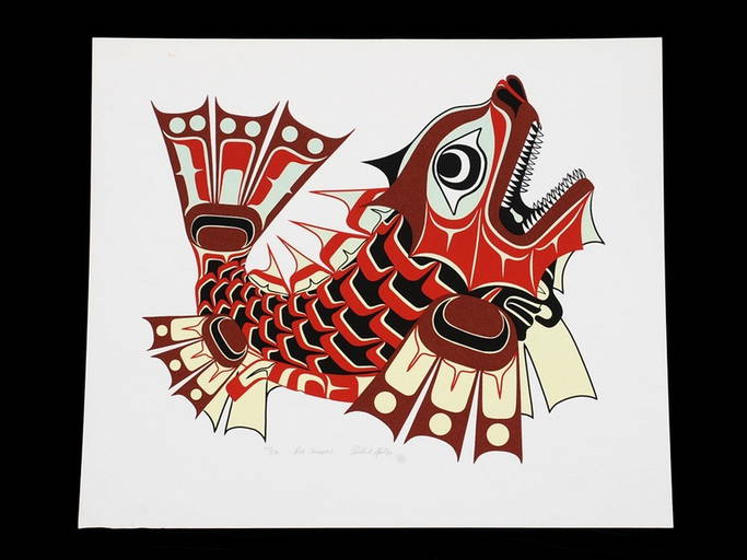 Richard Hunt Serigraph "red Snapper" 77/150 20 1/2"x