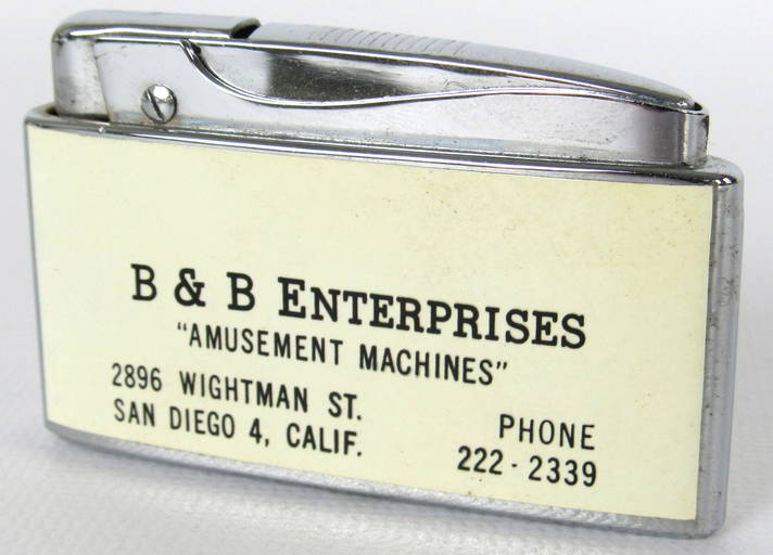 B & B Enterprises "amusement Machines" Lighter