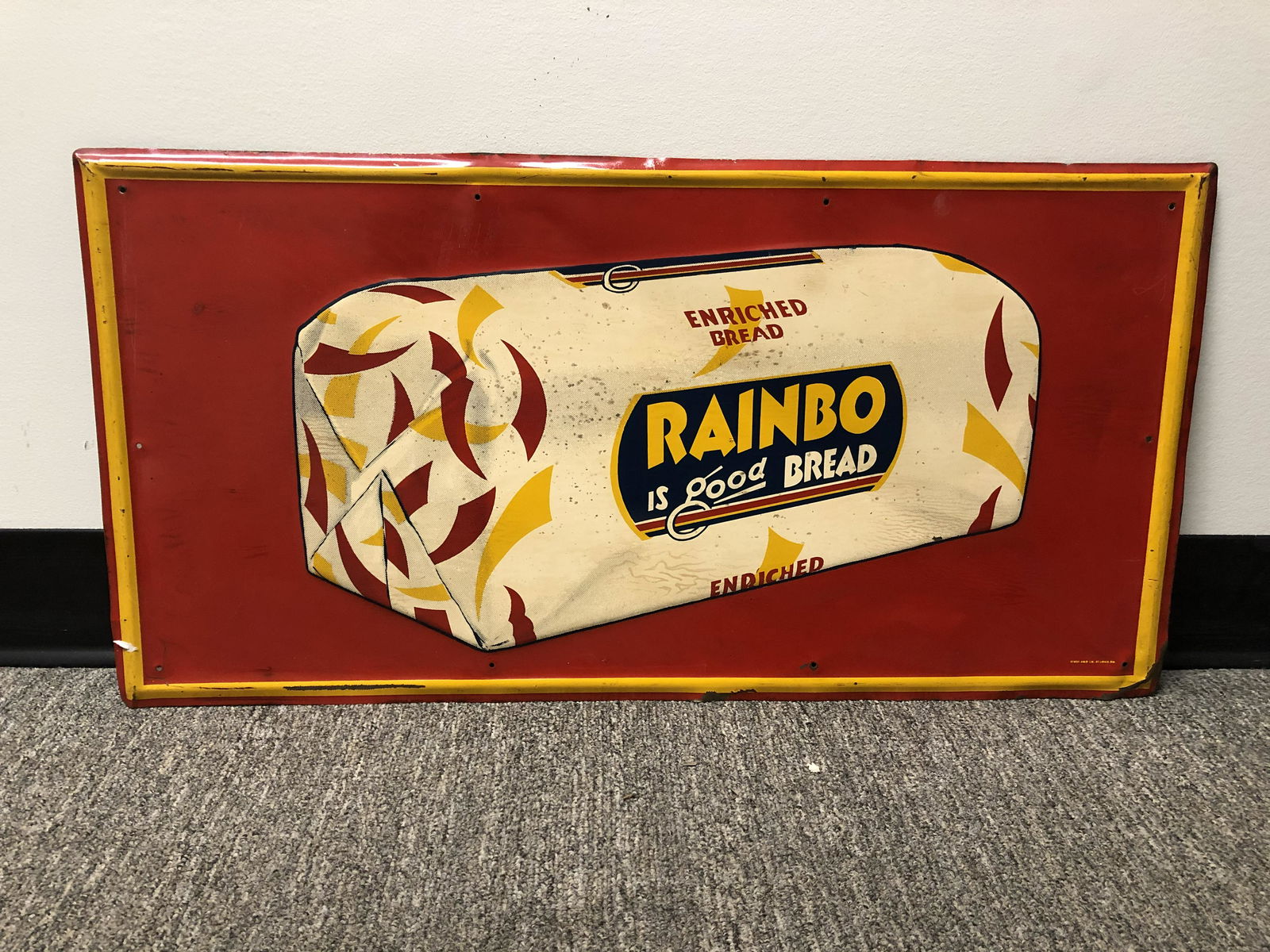 Rainbo Bread Metal Advertising Sign