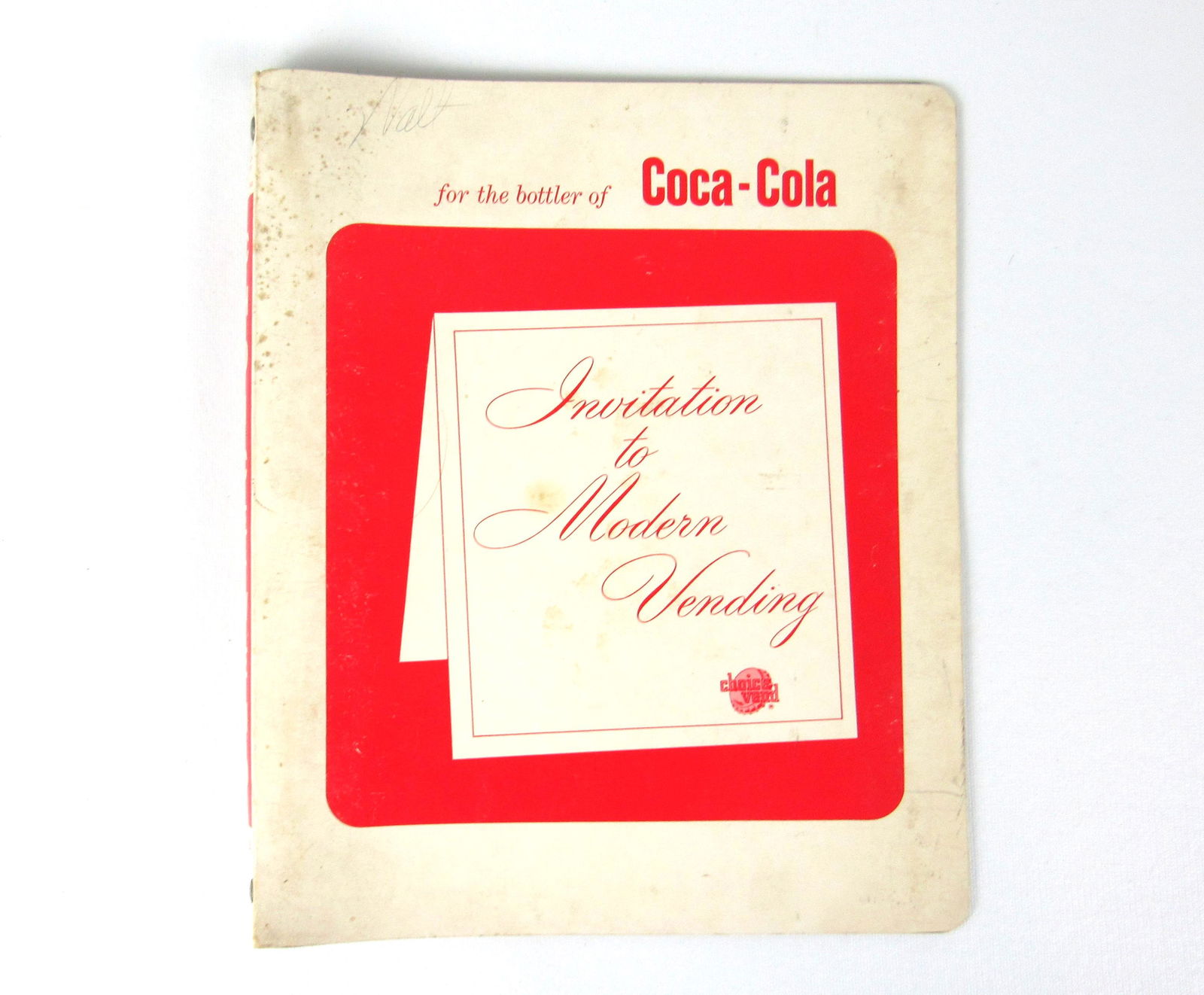 "invitation To Modern Vending" For Coca Cola Binder