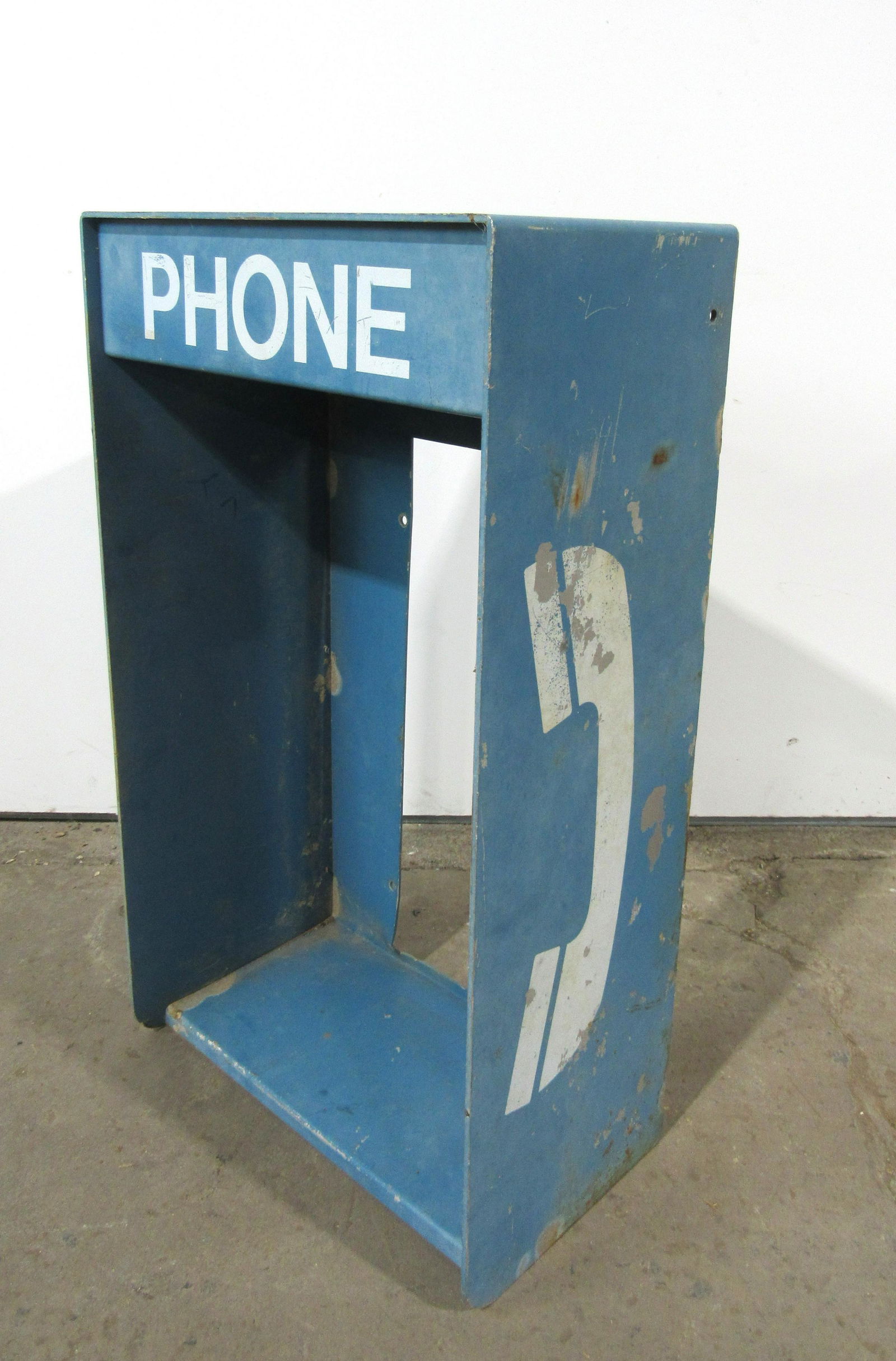 Vintage Metal Outdoor Pay Phone Box Enclosure