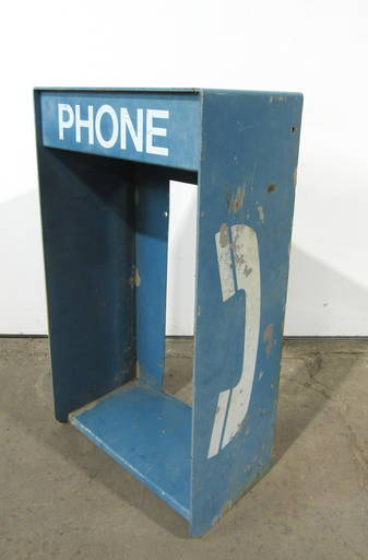Vintage Metal Outdoor Pay Phone Box Enclosure