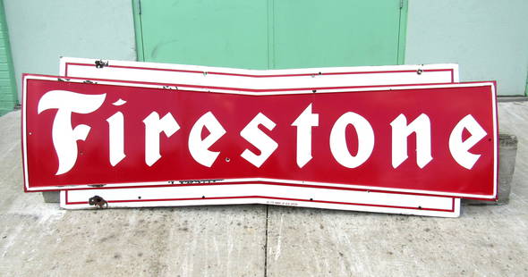 Large 12 Ft Firestone Porcelain Sign