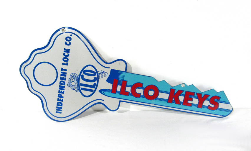 Independent Lock Co. Ilco Keys Double Sided Metal Sign