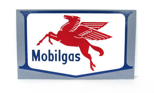 Large Metal Mobil Gas Sign
