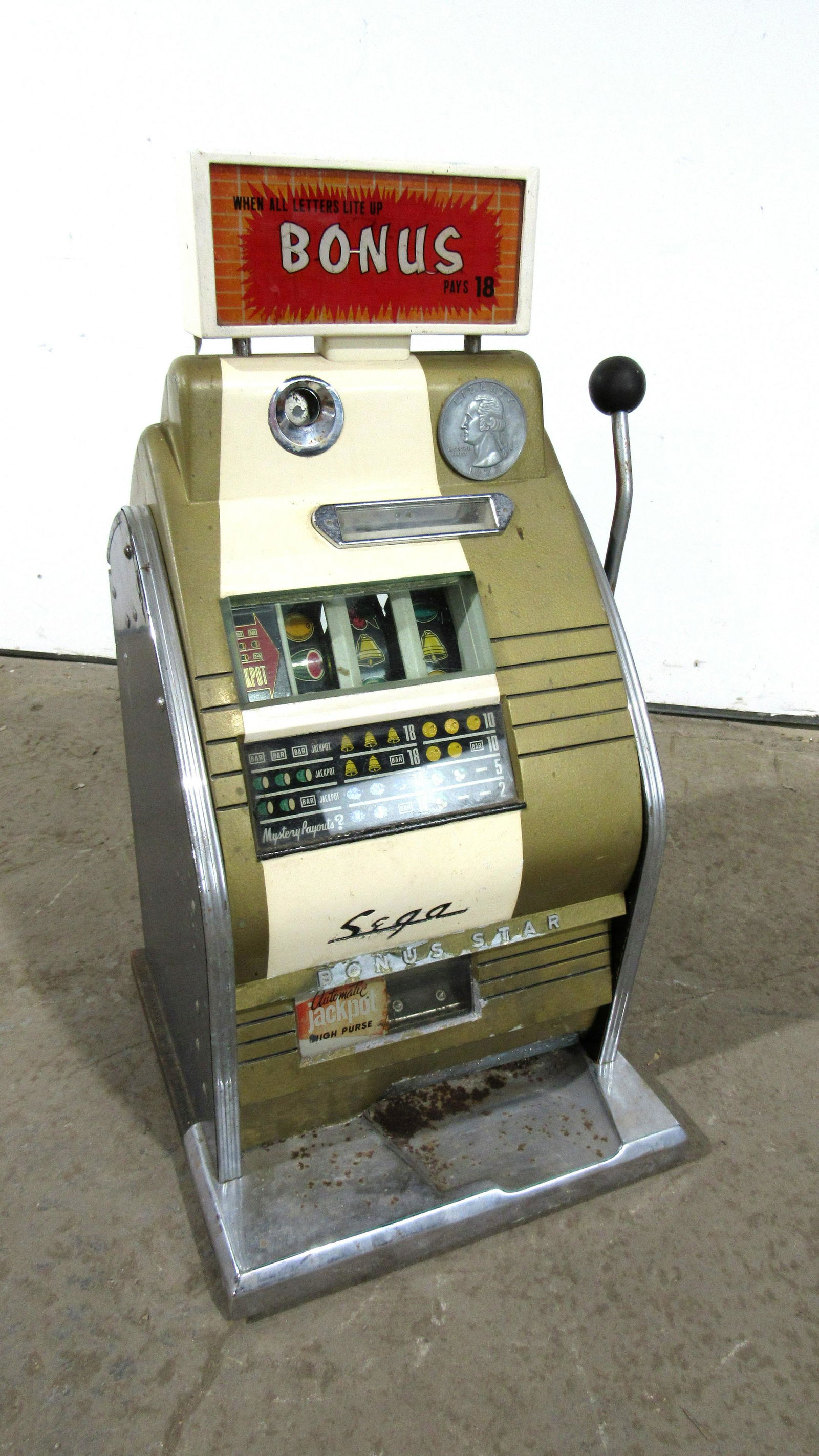For Auction: Sega Bonus Star Coin Operated Slot Machine (#0063) on Dec ...