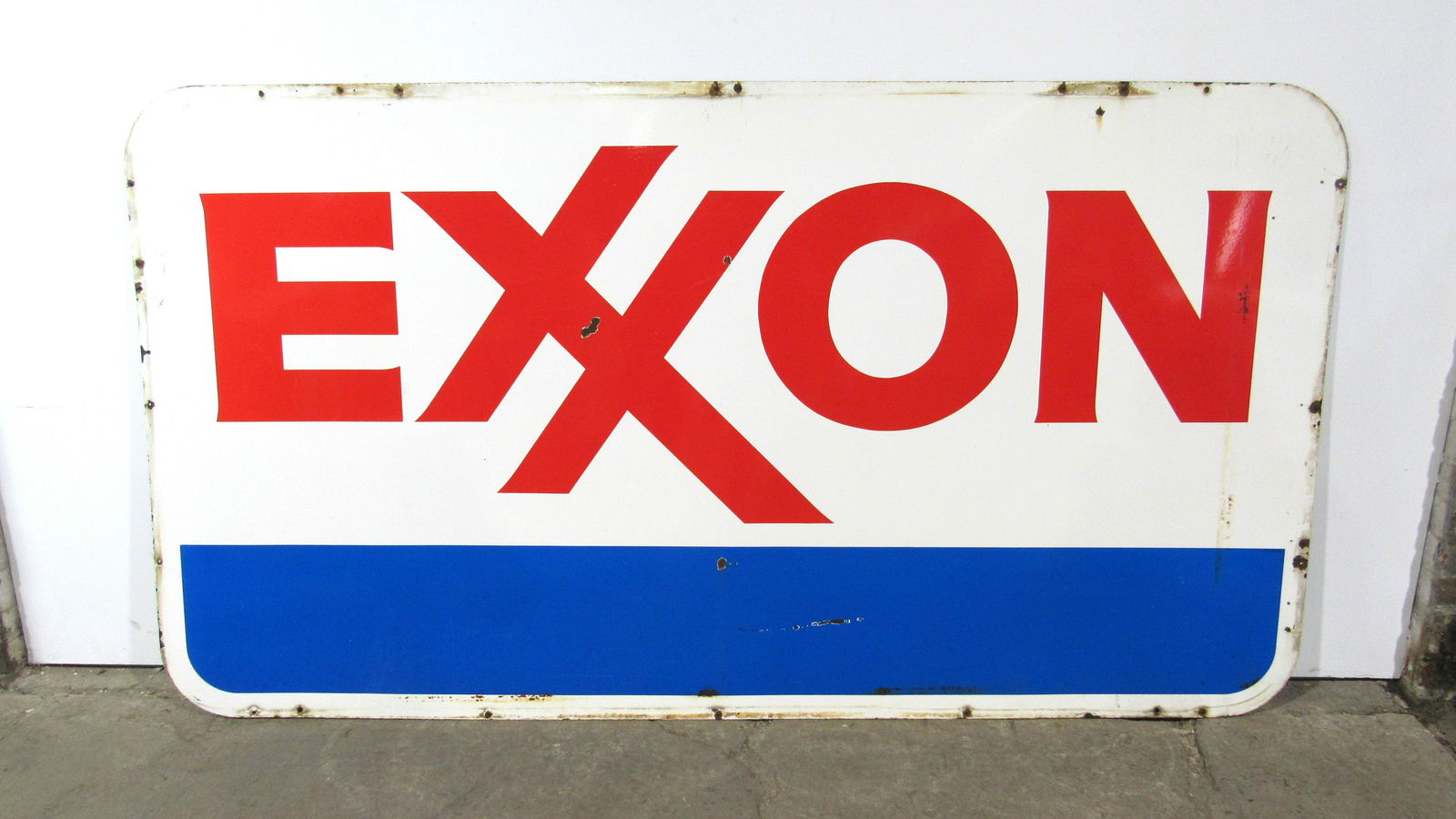Large 7 Ft Exxon Gas Porcelain Sign