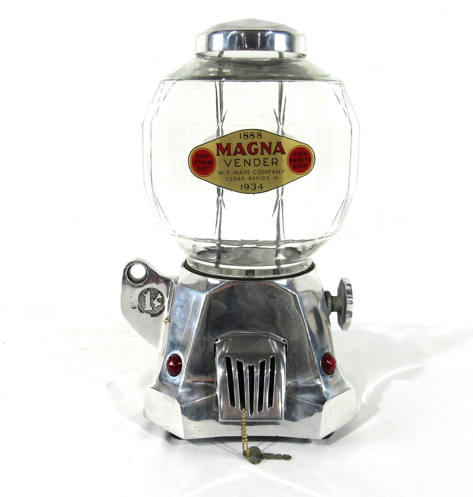 1 Cent Magna Coin Operated Gumball Vendor