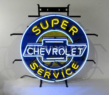 Chevrolet Service Figural Arrow Neon Sign