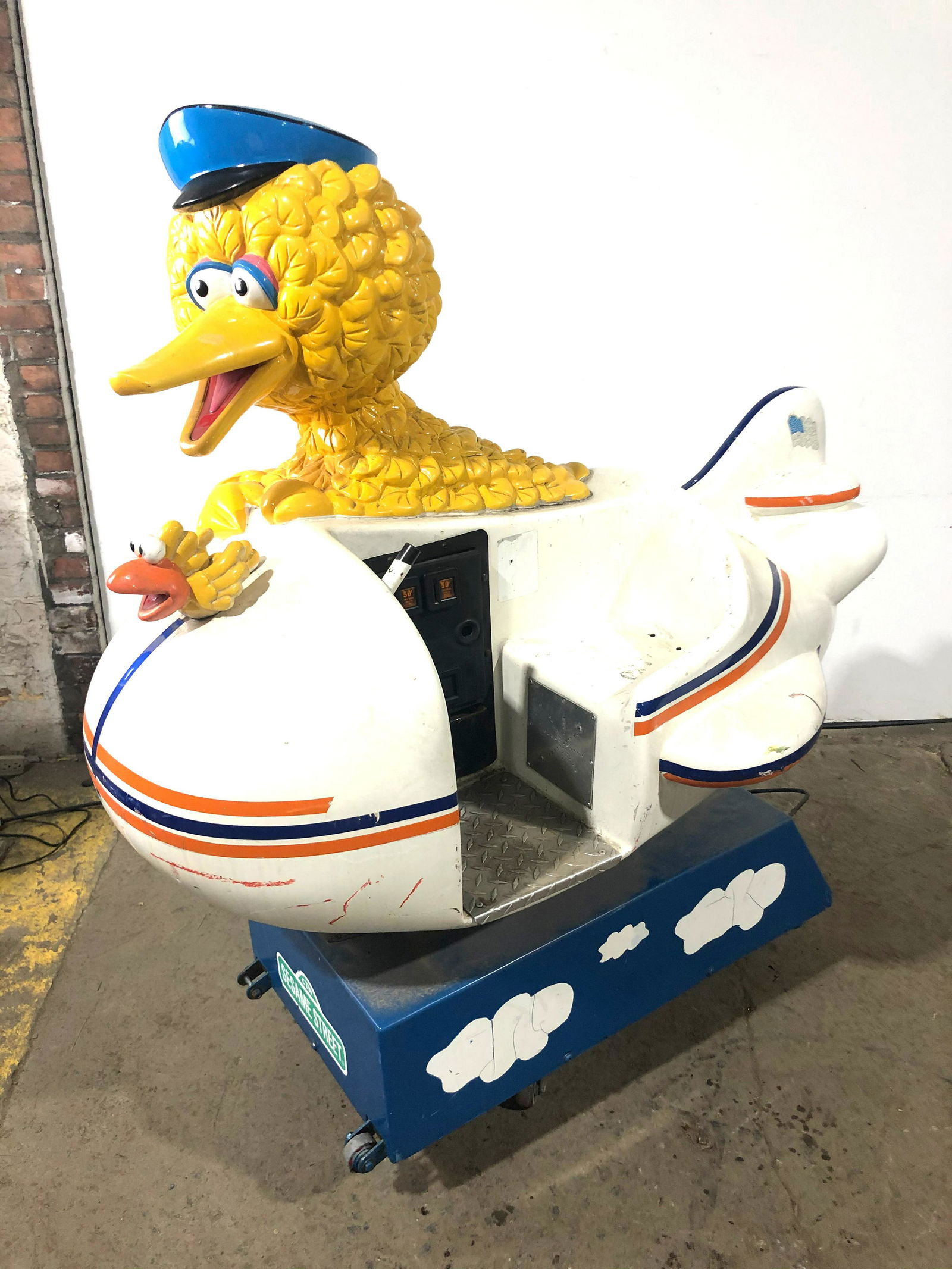 Sesame Street Big Bird Airplane Coin Op Kiddie Ride