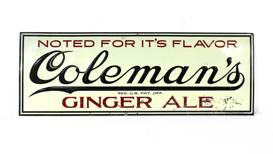 Coleman's Ginger Ale Embossed Sign