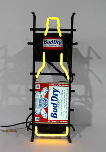 Bud Dry Draft Light Up Advertising Clock