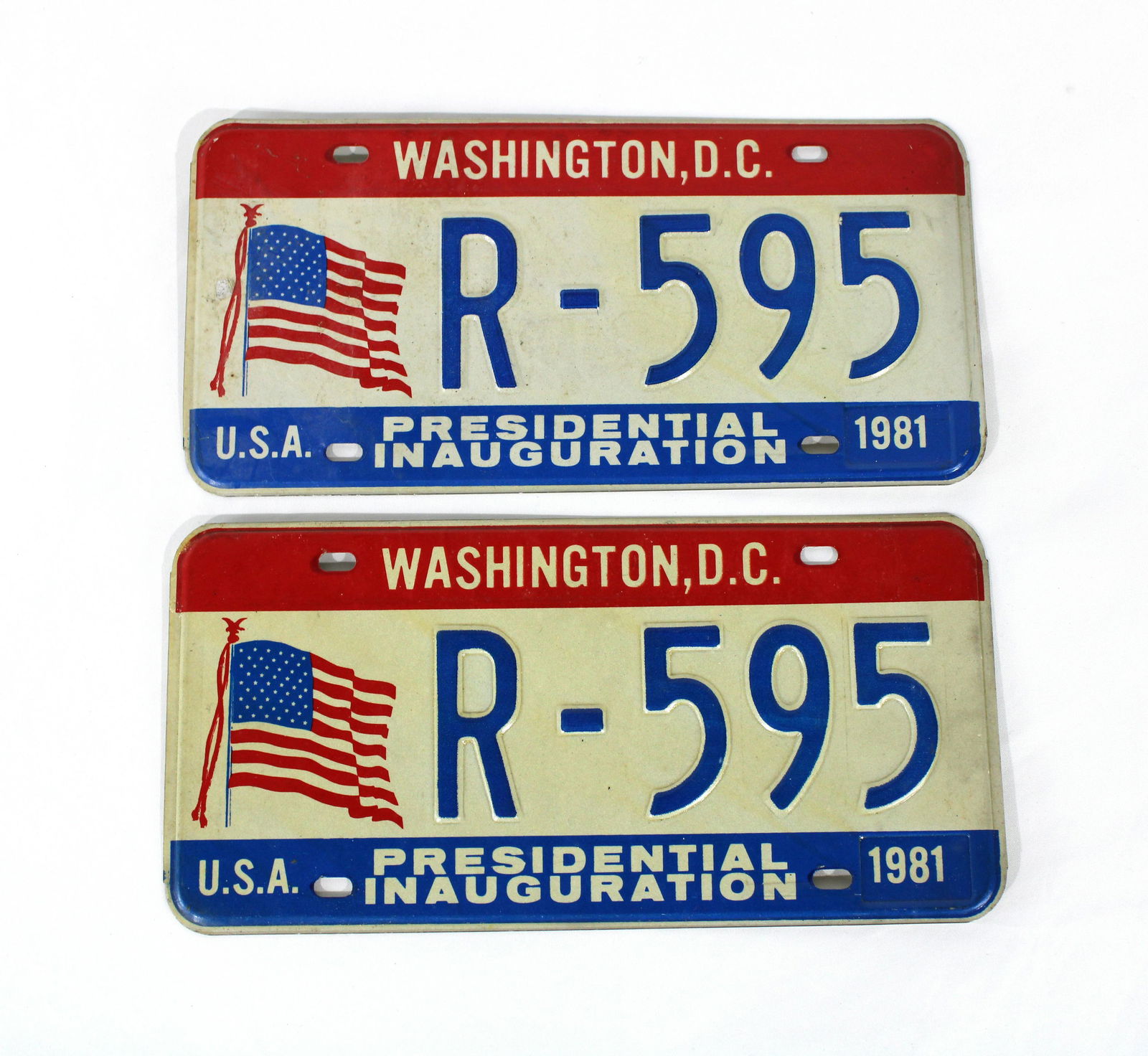 Pair Of Presidential Inaugural License Plates