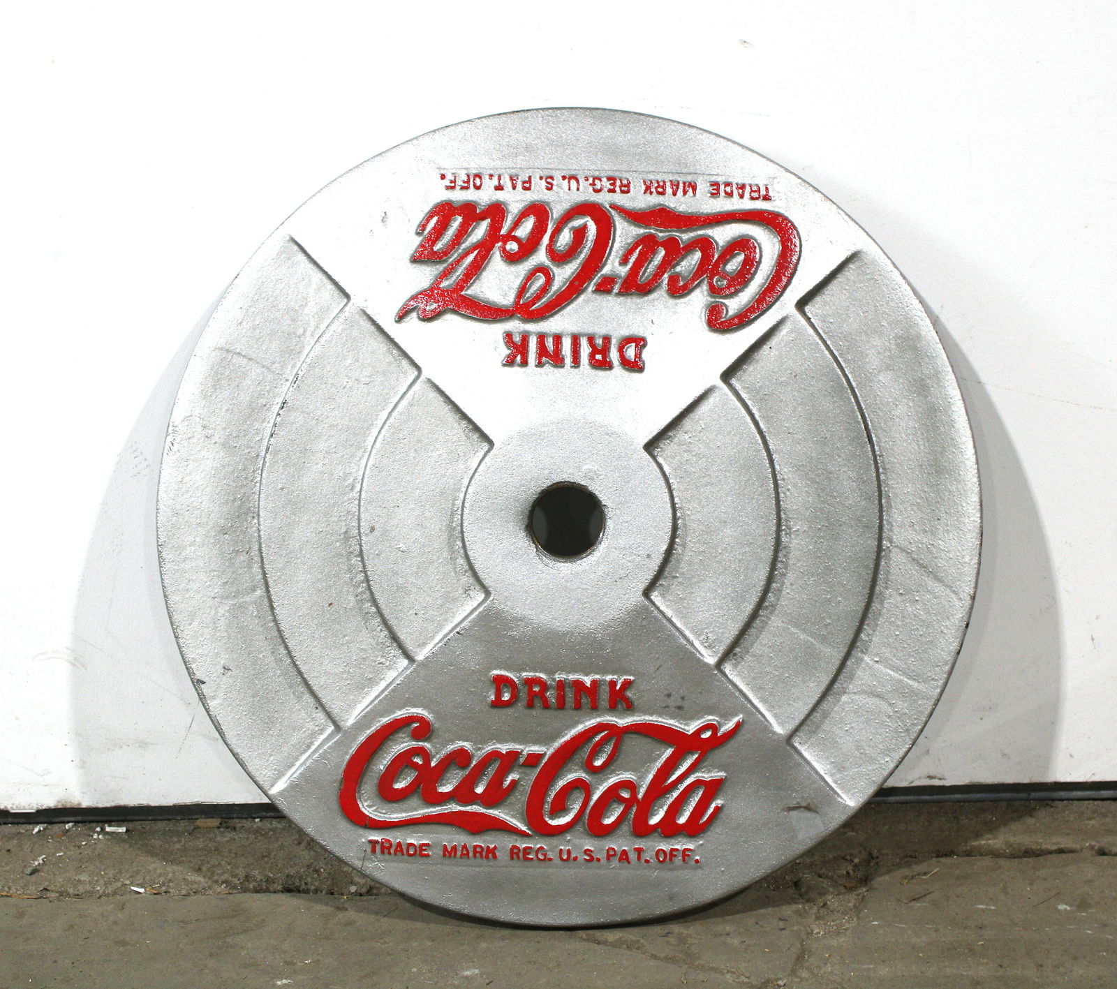 Embossed Coca Cola Cast Iron Sign Base