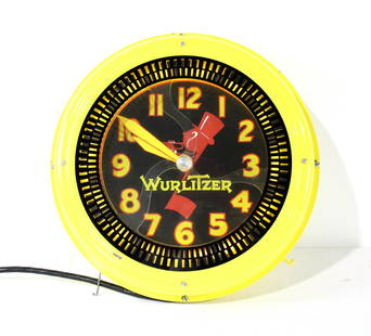 Wurlitzer Jukebox Themed Neon Clock, Contemporary