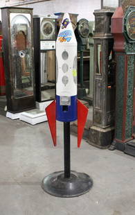 Retro Rocket Coin Operated Gumball Machine