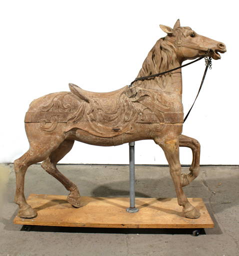 Dentzel Stander "listener" Carousel Horse, Early 1900s