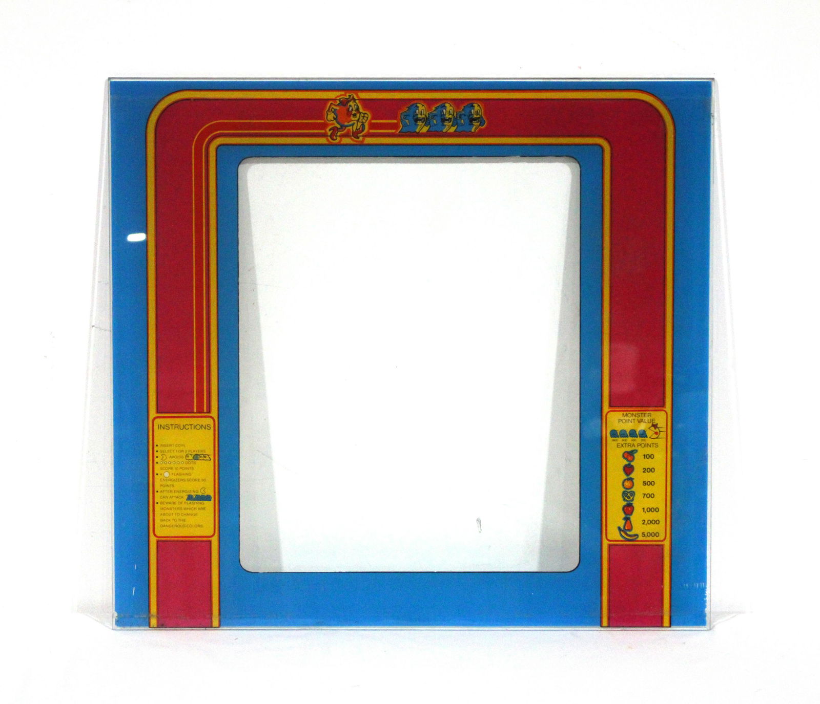 Bally Ms. Pac Man Arcade Glass Bezel