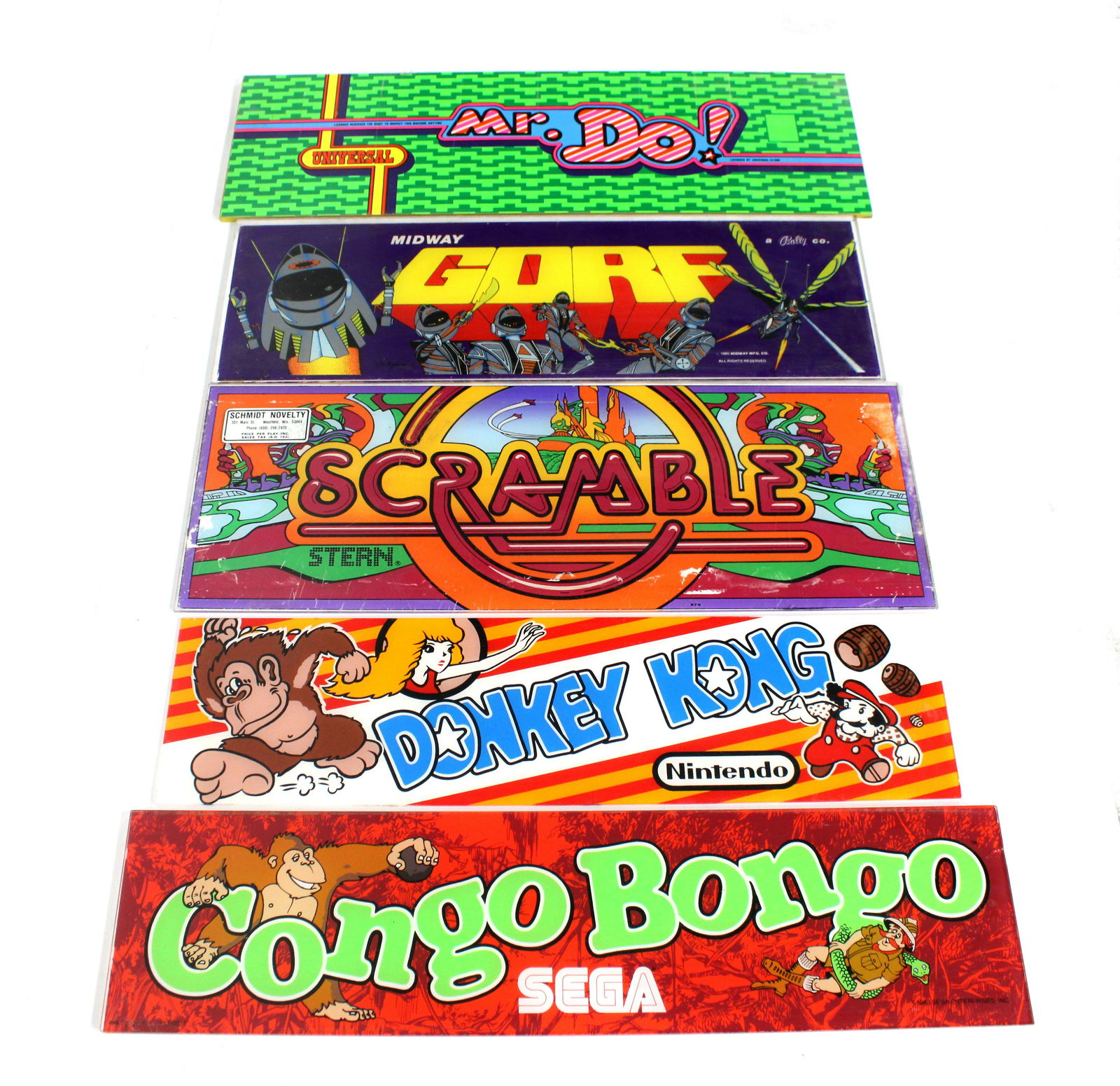 Arcade Headers Including Donkey Kong, Gorf And Mr. Do!