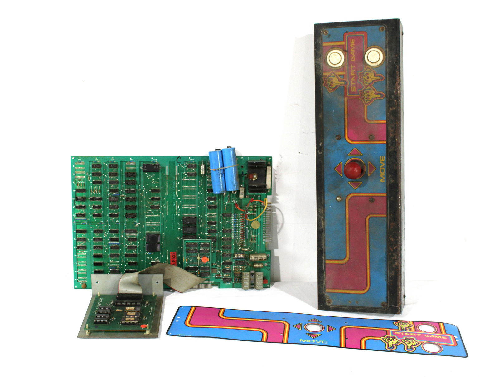 Bally Ms. Pac Man Arcade Board, Control Panel, Overlay