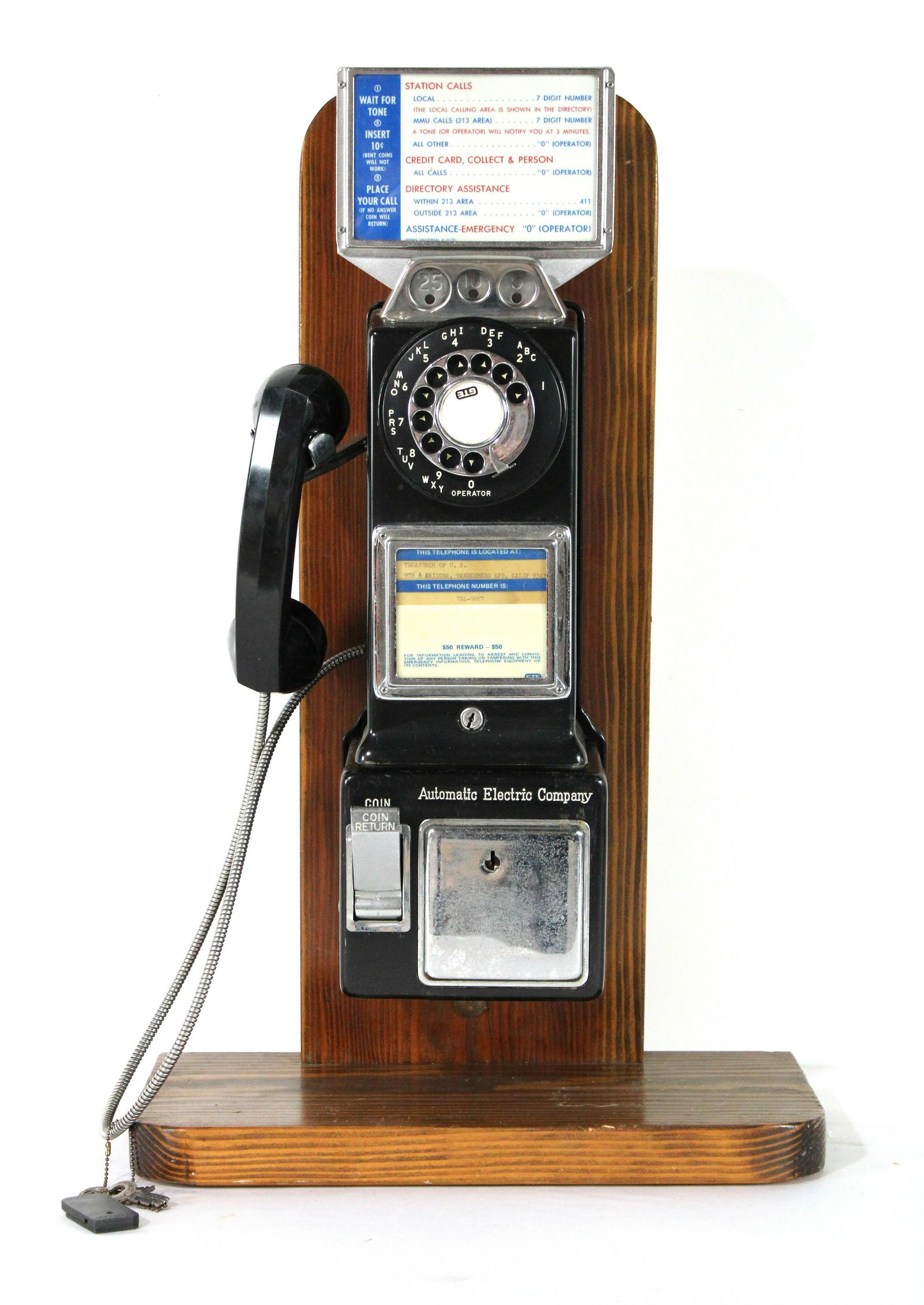 Coin Operated Pay Phone, Automatic Electric Co.