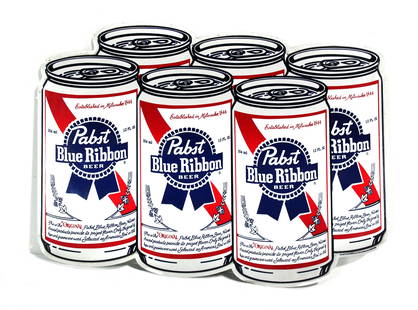 Pabst Blue Ribbon Pbr Beer Cans Tin Tac Sign