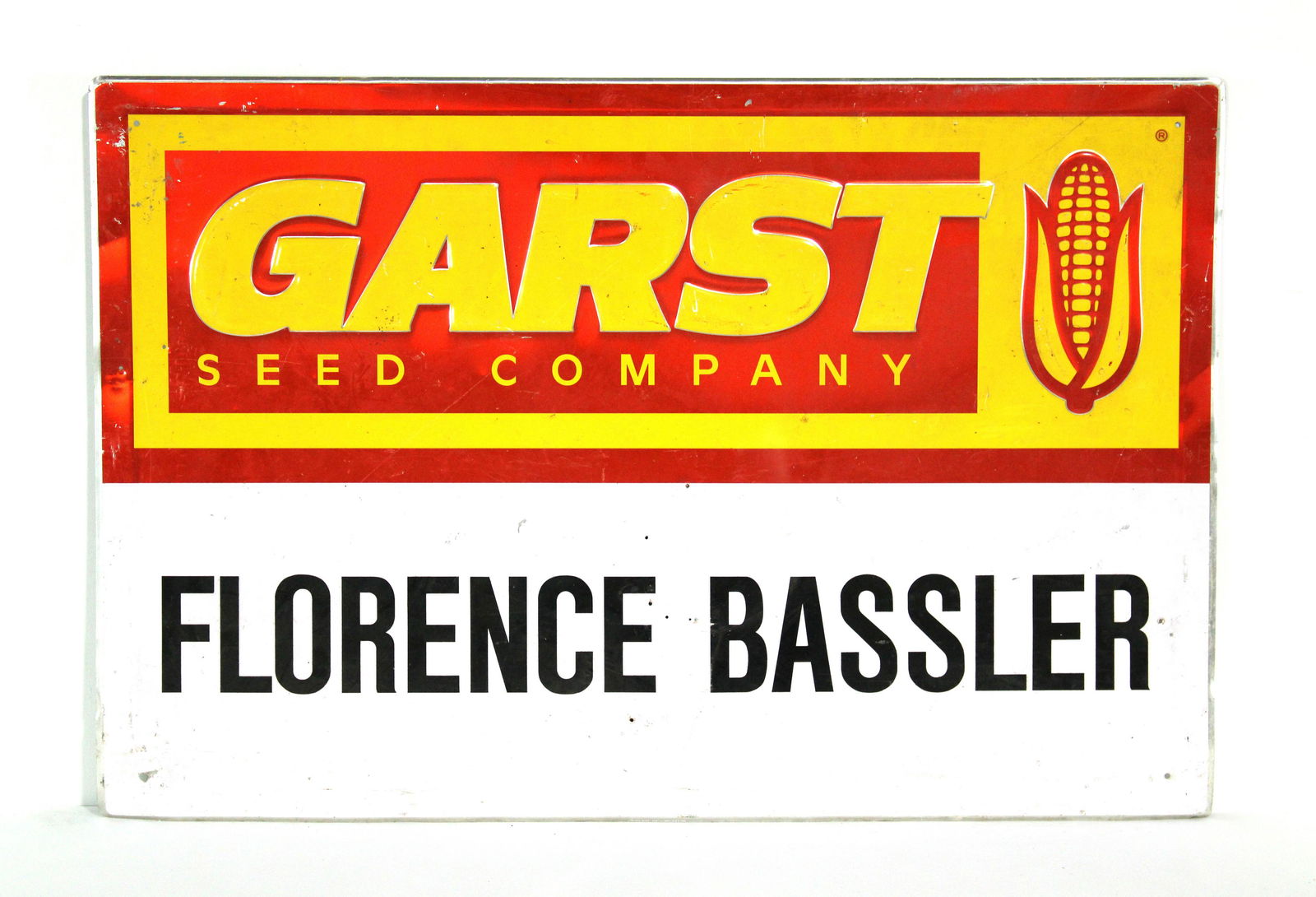 Embossed Garst Seed Company Sign