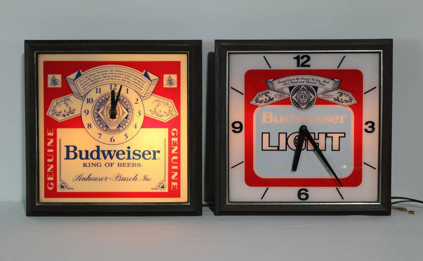 Budweiser Light Up Clocks (#0214) on Jan 20, 2022 | Jaybird Auctions in MD